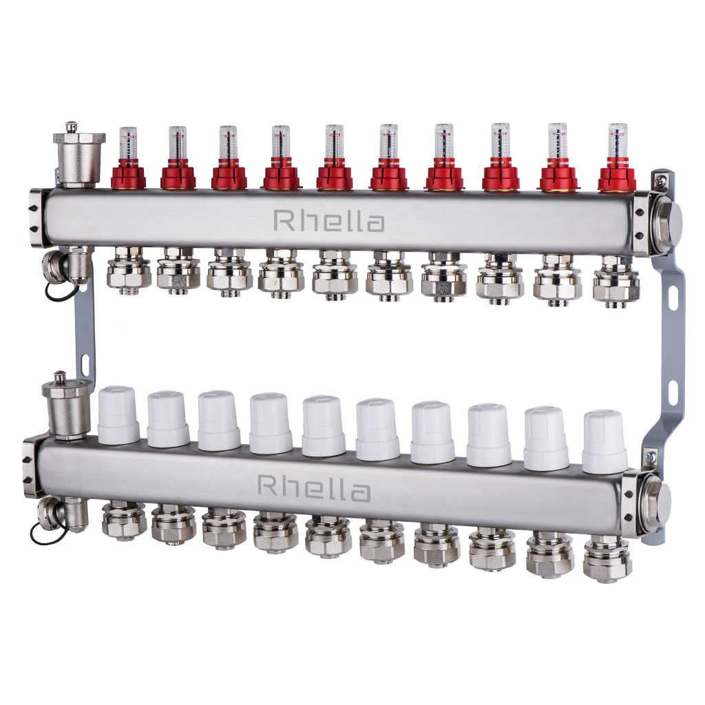 Rhella 10 Branch Hi-Flow Manifold - The Hydronics Depot